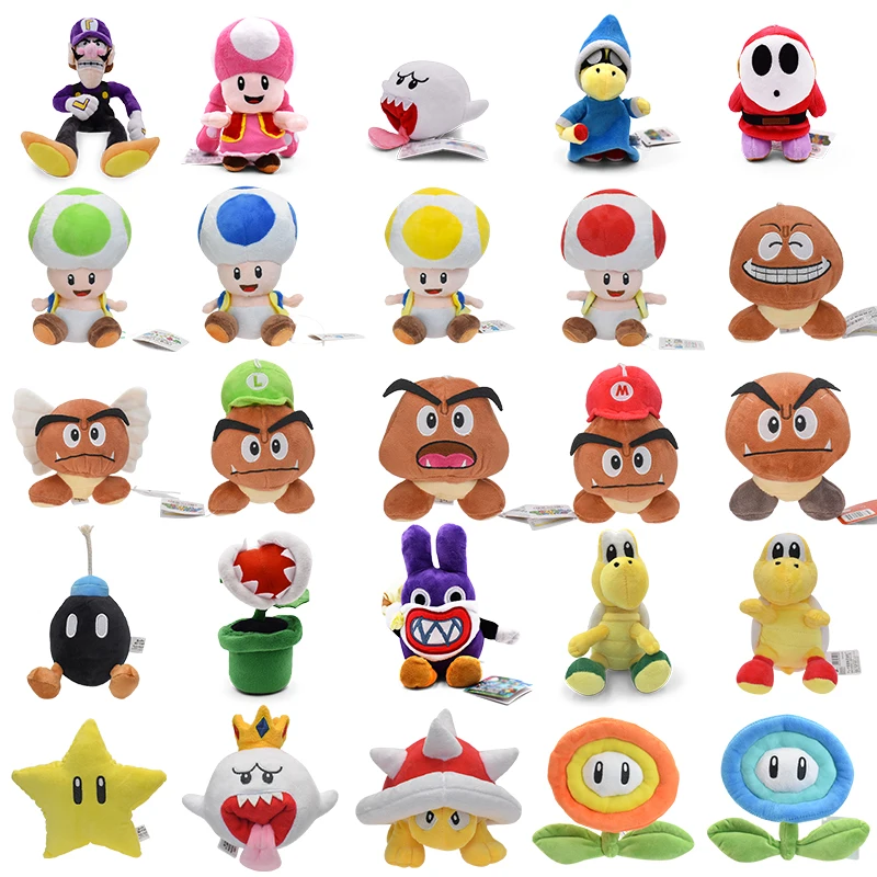 23-Styles-Mario-Bros-Plush-Waluigi-Toadette-Boo-Shy-Guy-Toad-Goomba ...