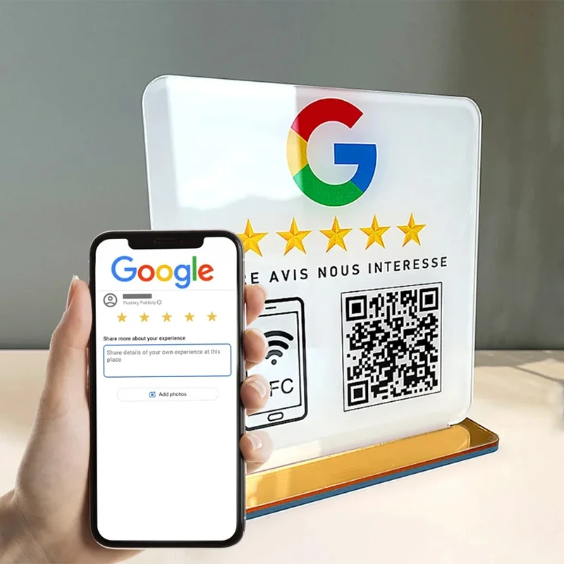 Customize-Google-Review-Sign-NFC-Scan-QR-code-Acrylic-Social-Media ...