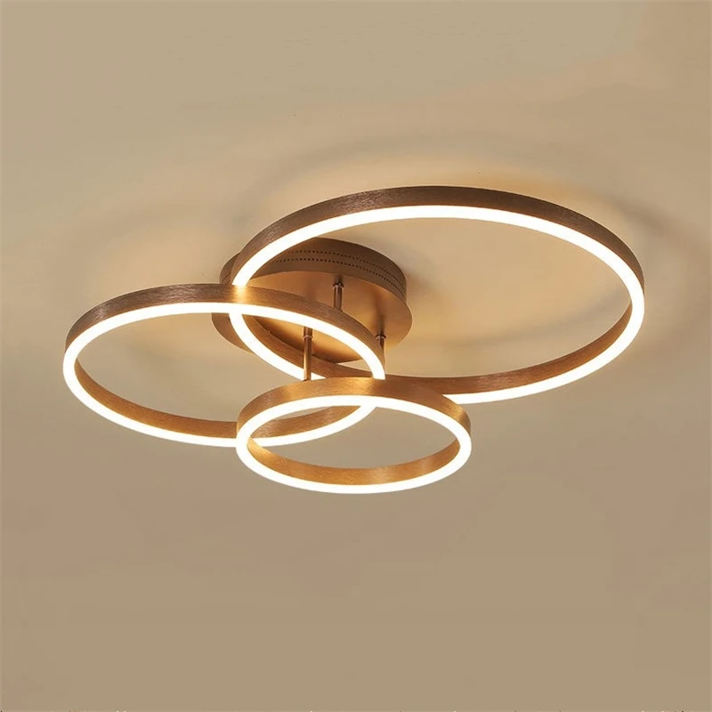 Round-Circle-Led-Ceiling-Light-Golden-Coffee-Lamp-Body-Acrylic ...