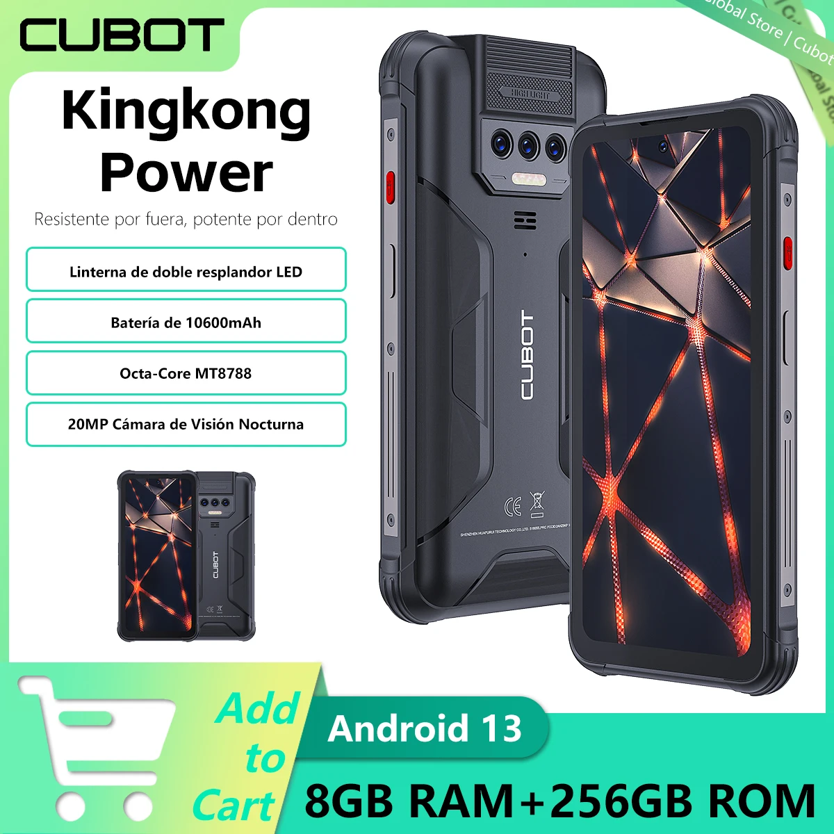 Cubot-tel-fono-m-vil-inteligente-KingKong-Power-Smartphone-resistente ...