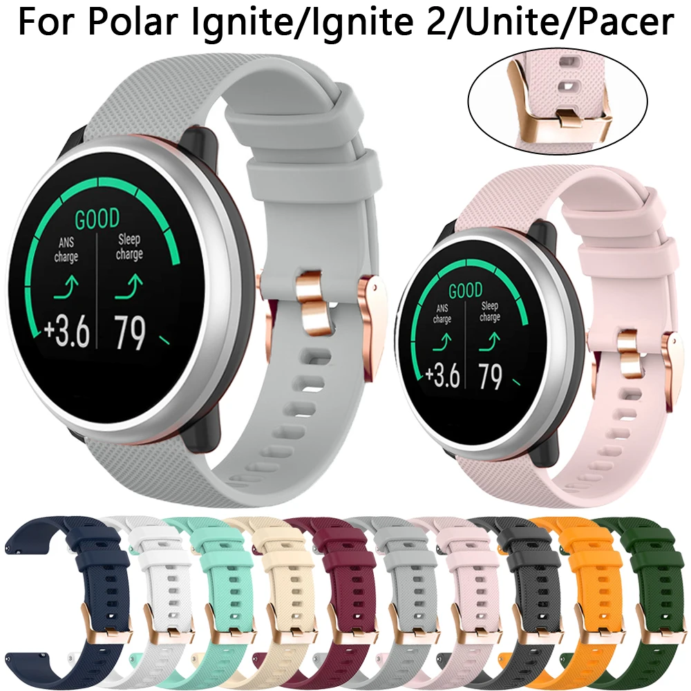 20mm-Smart-Watch-Band-For-Polar-Ignite-Unite-Pacer-Rose-gold-clasp ...
