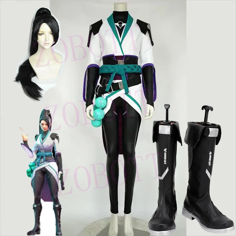 Game-Valorant-Sage-Cosplay-Costume-Wig-Shoes-Halloween-Carnival-Outfit ...