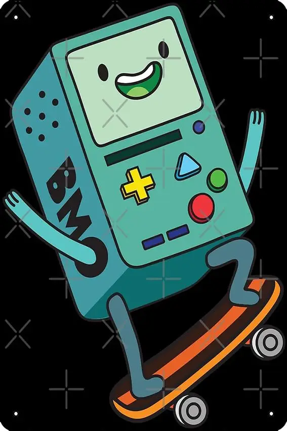 BMO-Skateboard-Poster-Metal-Tin-Sign-12-X-8-Inch-Funny-Man-Cave-Home ...