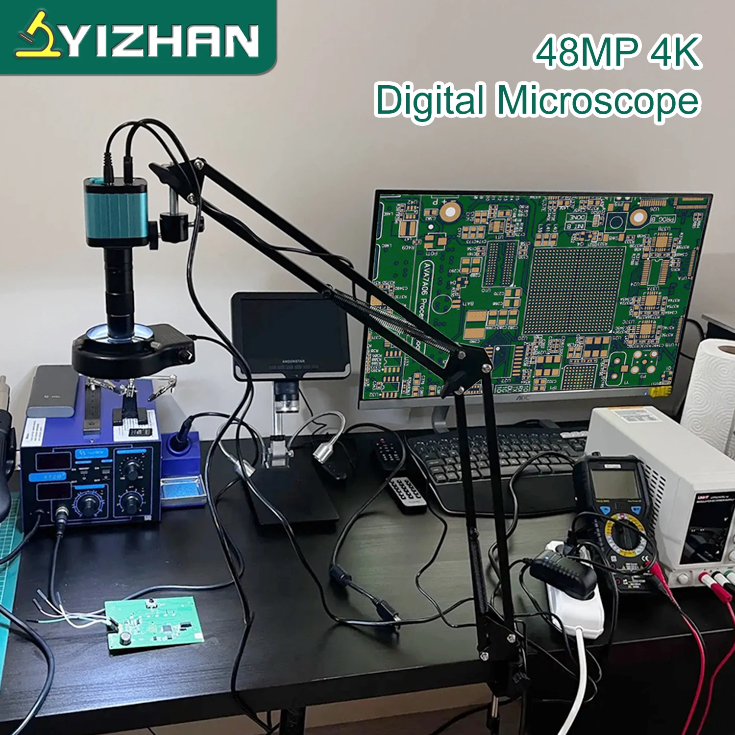 YIZHAN-48MP-4K-Electronics-Soldering-Microscope-FULL-HD-1080P-HDMI ...