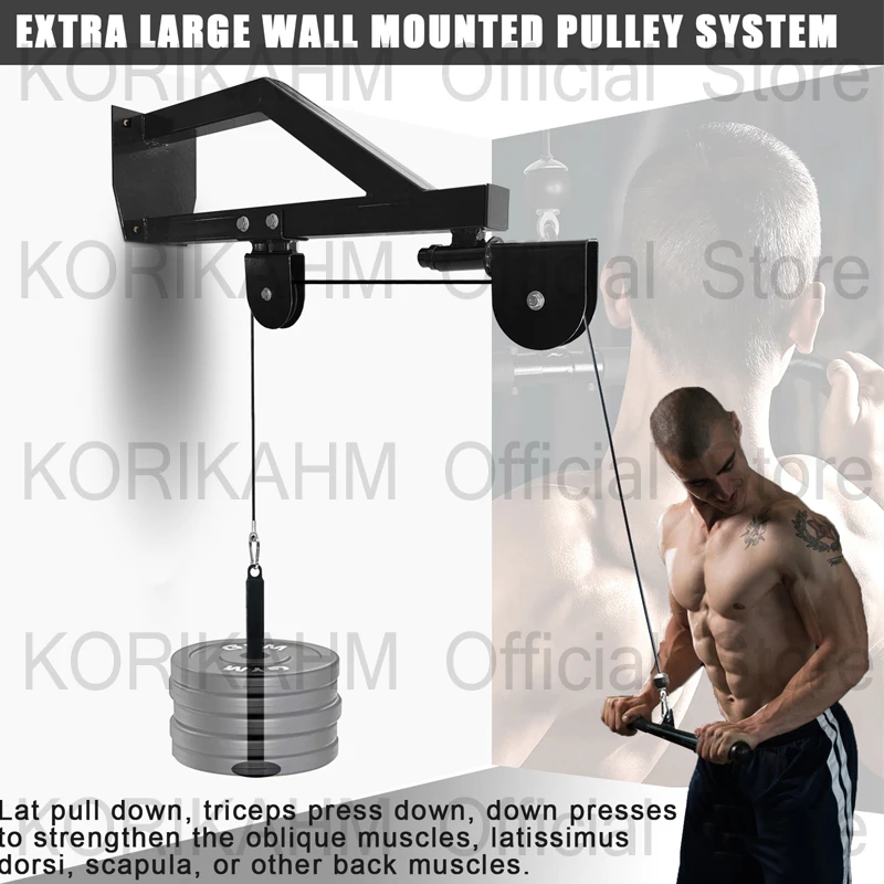 Fitness-DIY-Pulley-Cable-Machine-Set-Arm-Biceps-Triceps-Hand-Strength ...