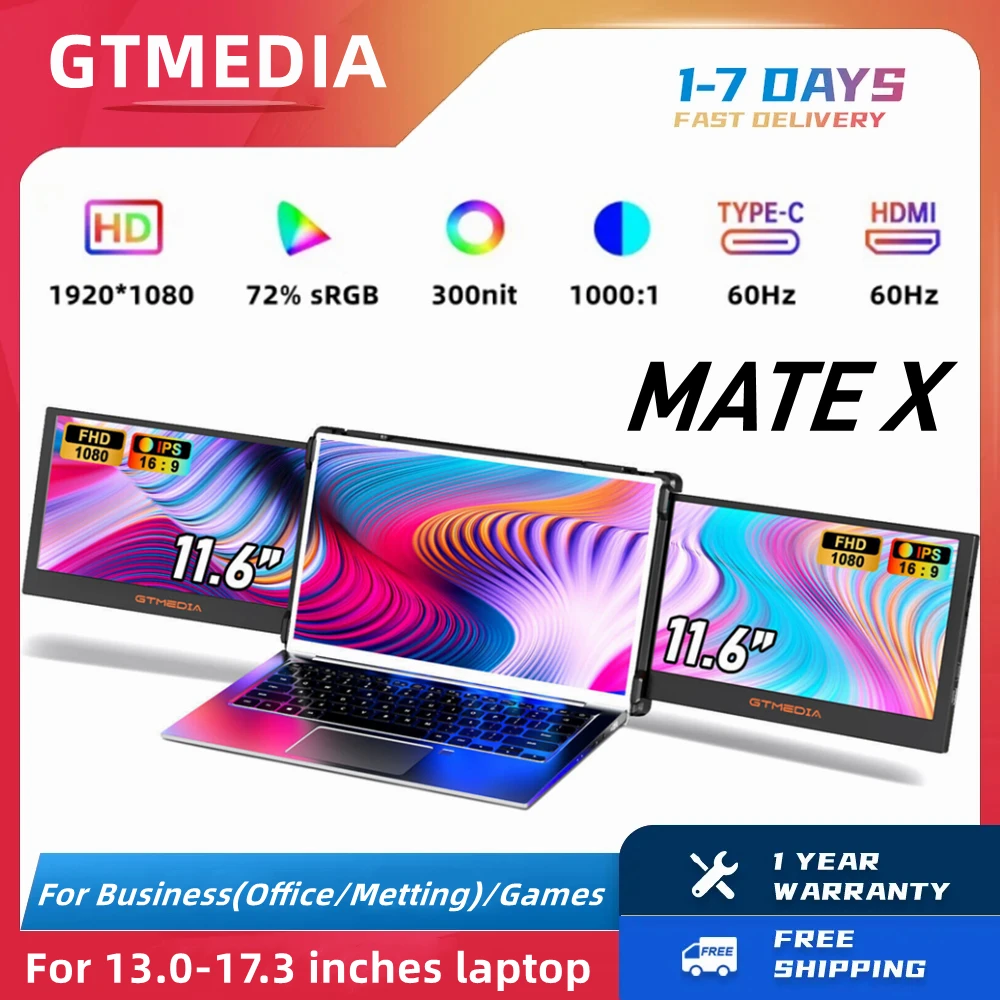 GTMEDIA-Monitor-port-til-port-til-tela-dupla-11-6-1920x1080-FHD-tela ...