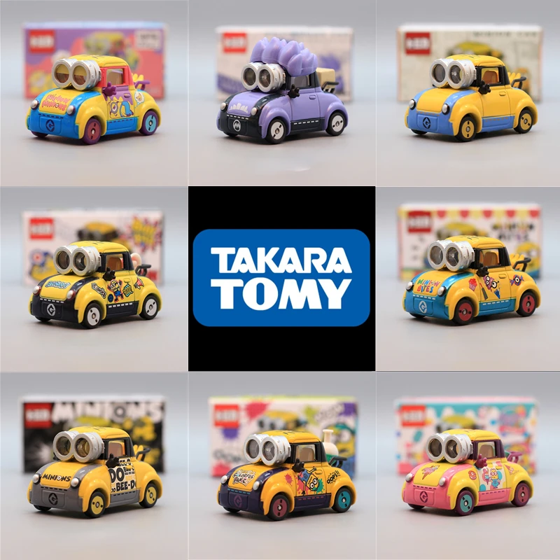 Genuine TOMYDespicable Me Minions model small cars Stuart Bob Melka car ...