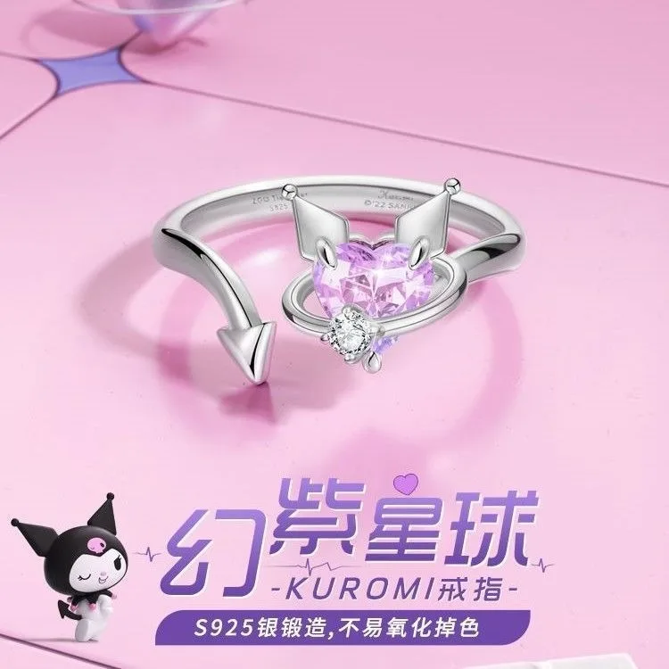 New-Sanrio-Rings-Anime-Kuromi-Hello-Kitty-Cinnamoroll-Crystal-Purple ...