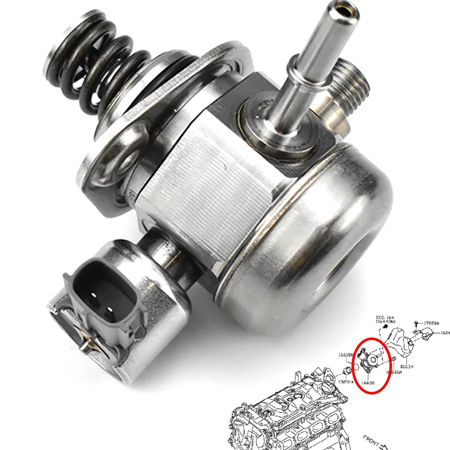 Wooeight High Pressure Fuel Pump 16630-1KC0C 166301KC0A 166304BA0A 166303JY0A For Nissan X-TRAIL ...
