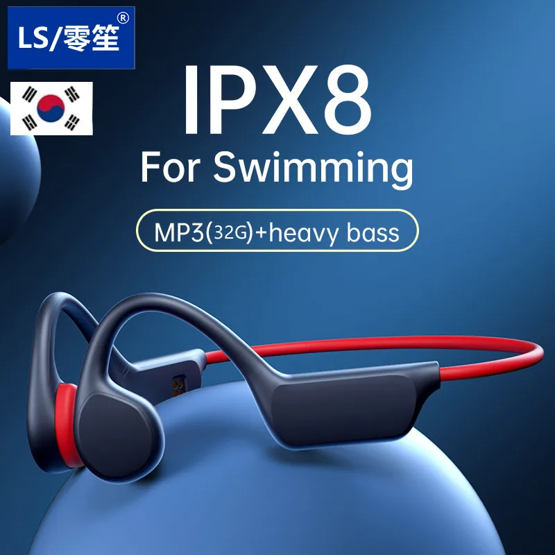 LS 수영 골전도 이어폰, 블루투스 무선 IPX8 방수, 32GB MP3 플레이어, 하이파이 X7 헤드폰, 마이크 헤드셋 포함| | - AliExpress