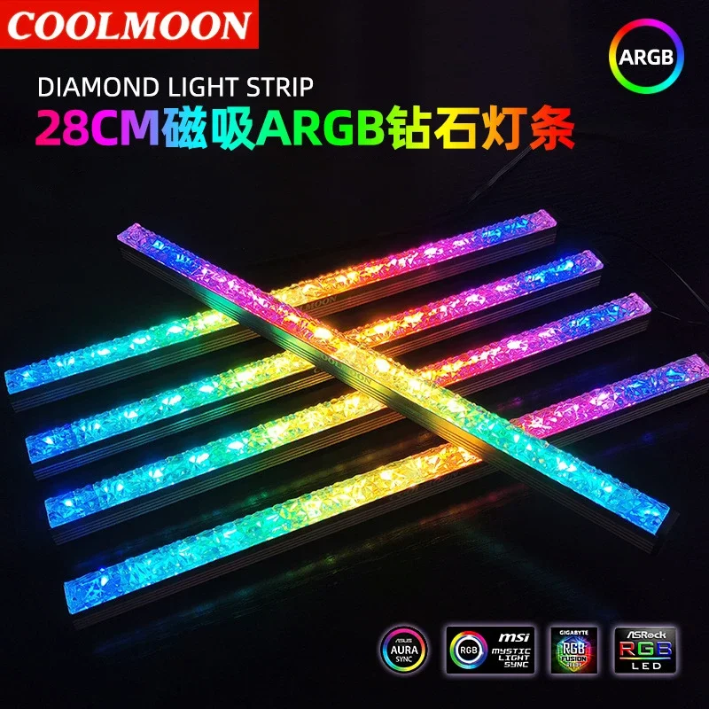 Aluminum-RGB-Light-Strip-5V-3PIN-ARGB-Led-Diamond-Magnetic-Multicolor ...