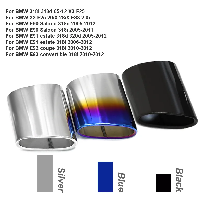 Exhaust Trim For BMW 318 X3 E83 F25 Car Exhaust Cover Muffler Tip ...