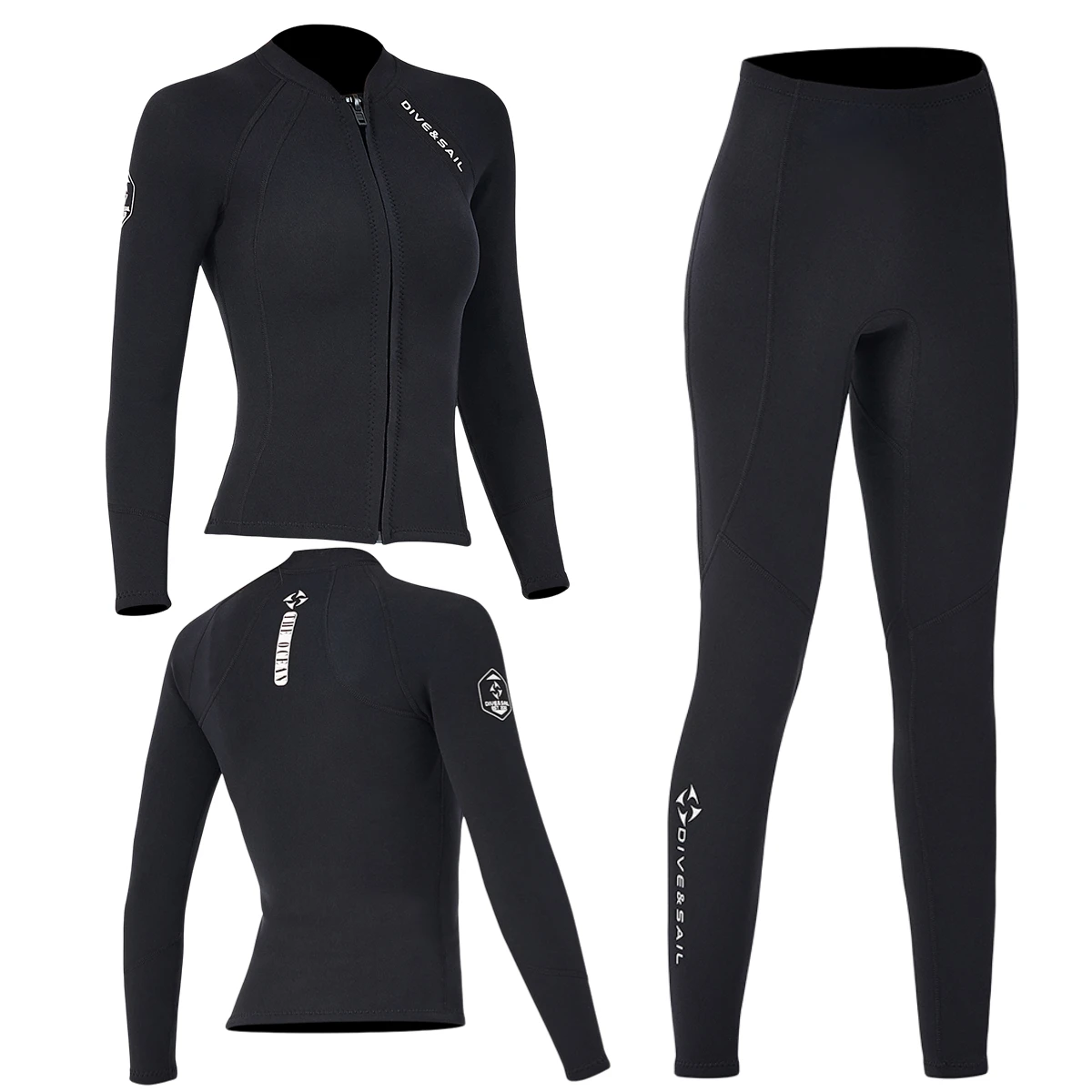 DIVE SAIL 2mm Neoprene Diving Suit for Women Wetsuit Split Body Jacket ...