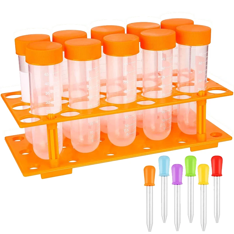 2-12pcs Primary Science Test Tubes with Stand Fine Motor Skill Tool Set ...