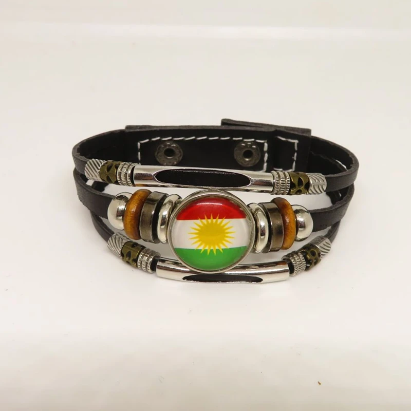 Kurdistan-Bracelet-Handmade-Charm-Kurdistan-Flag-Pattern-Snap-Button ...