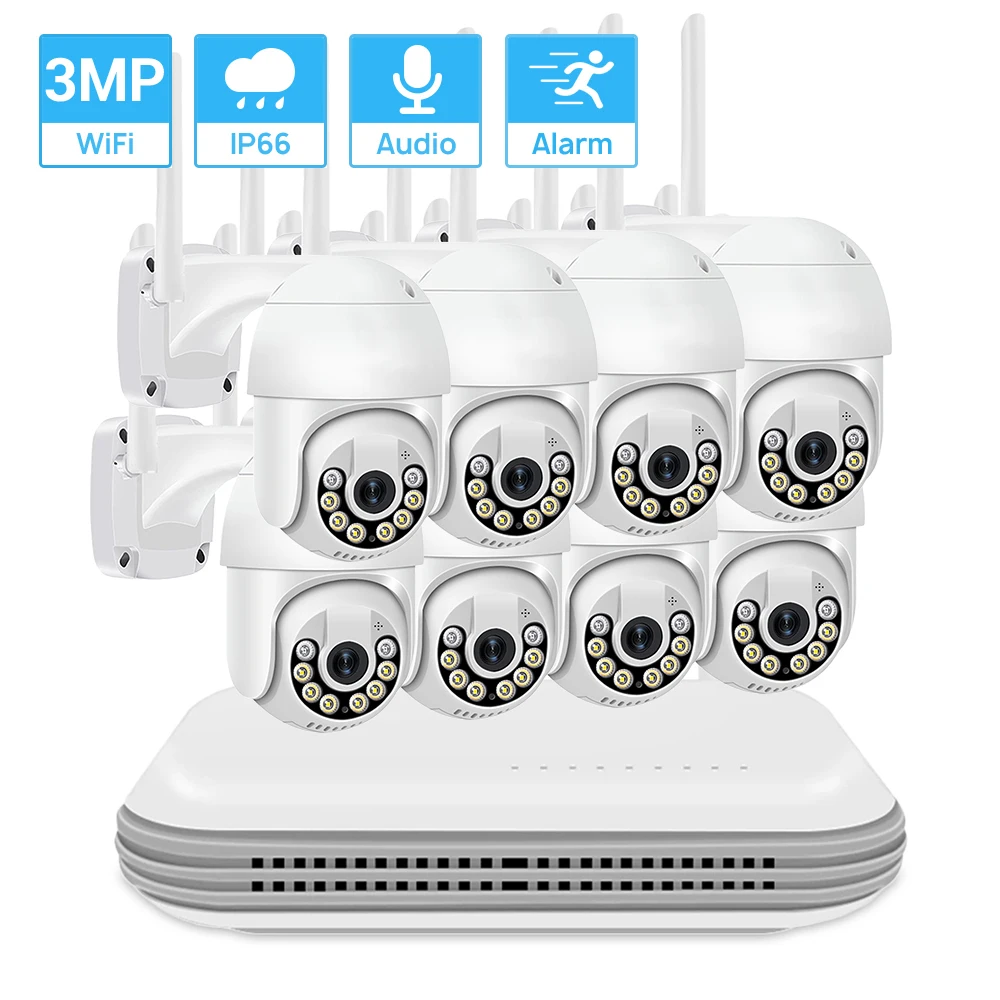 Hamrolte 8ch Wireless Cctv System 1080p Nvr Outdoor Wifi Ptz 3mp Ip ...