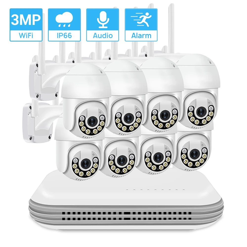 Hamrolte 8ch Wireless Cctv System 1080p Nvr Outdoor Wifi Ptz 3mp Ip ...