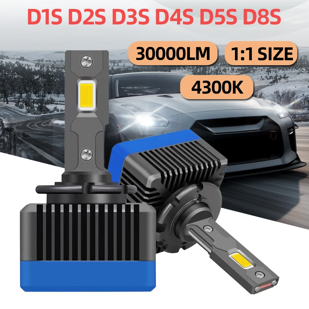 Turbo D2S D4S LED D3S D1S Headlight Bulbs D5S LED D8S HID Lights for Car 110W CSP Chip Bright ...