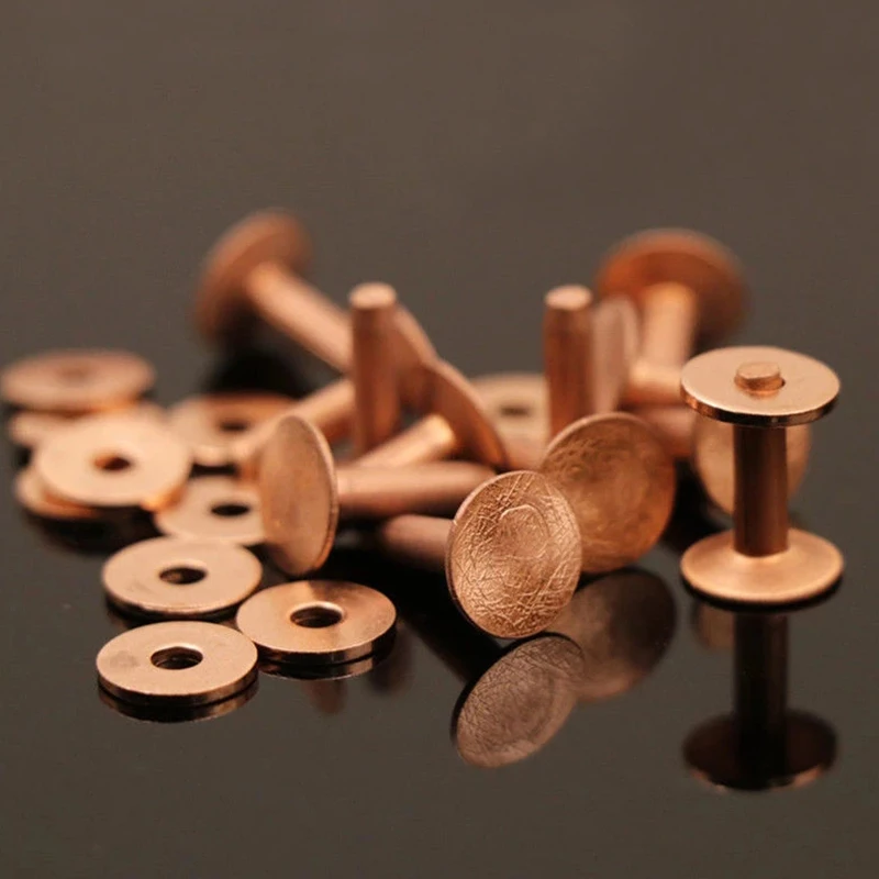 RIVET,7--Clous de rivetage en laiton massif, Rivets en cuivre pour ...