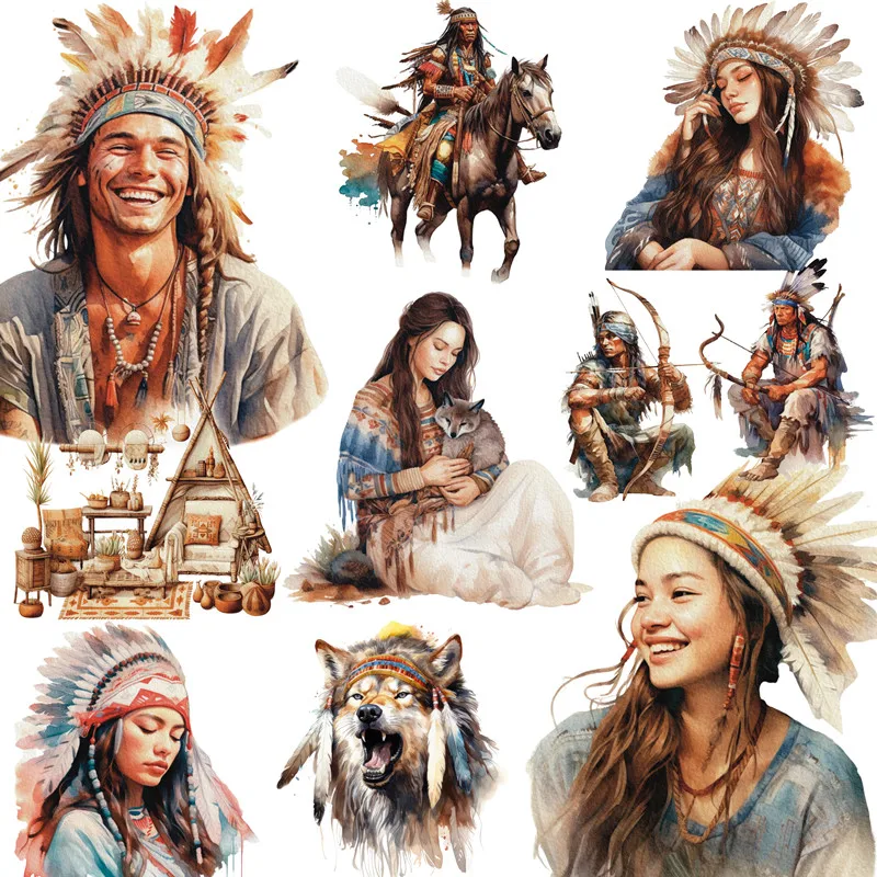 Indian-Tribe-Girls-and-Wolves-Stickers-Crafts-And-Scrapbooking-stickers ...