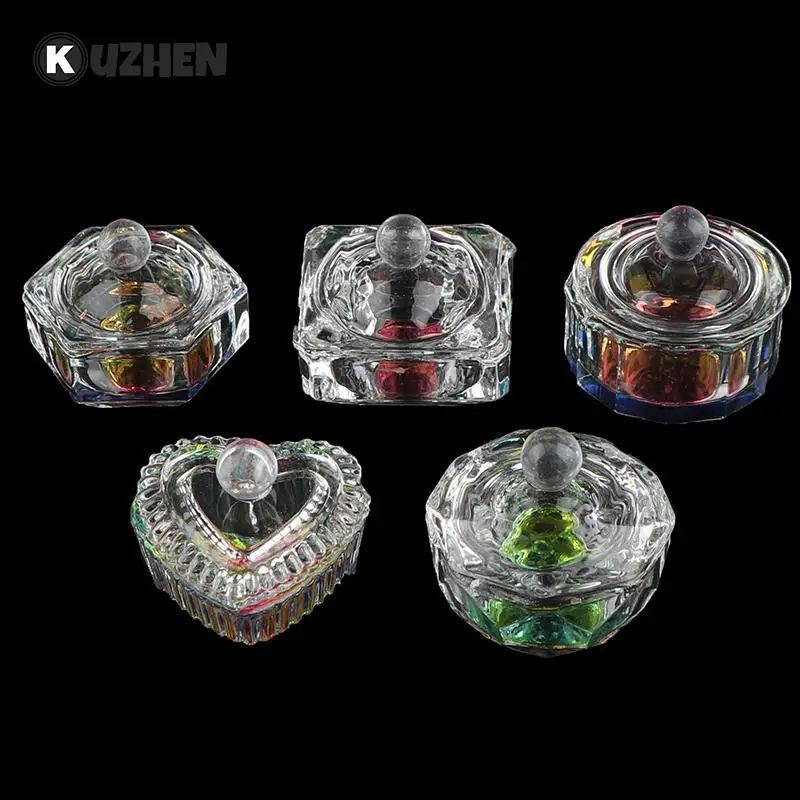 1pc Crystal Clear Acrylic Liquid Dish Dappen Dish Glass Cup With Cap ...
