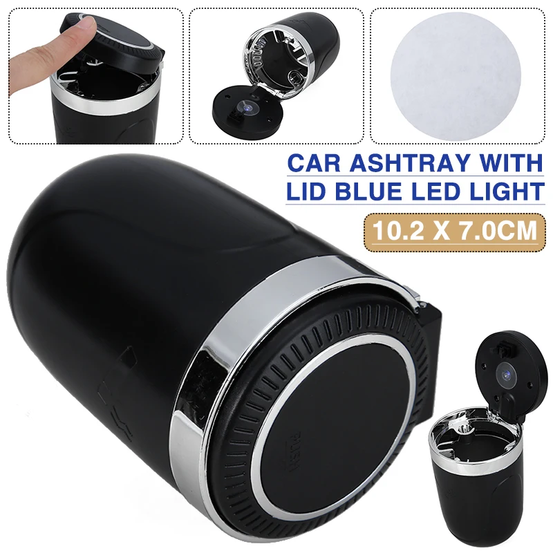 1pc 최신 Led 라이트 자동차 트럭 재떨이 뚜껑 담배 연기 애쉬 실린더 홀더 담배 애쉬 쓰레기 보관 컵자동차 재떨이
