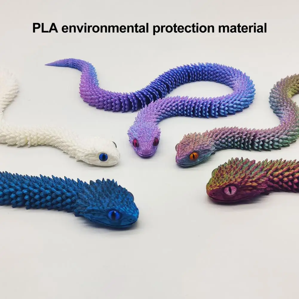30/45/60cm 3D Printed Snake Toy Articulated Viper Figurine Fidget Snake ...