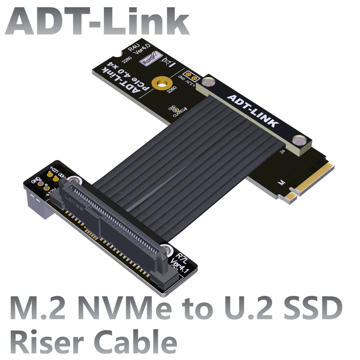 ADT-Link PCIe 4.0 M.2 NVMe SSD Extender to M.2 U.2 SFF-8639 mini-PCIe ...