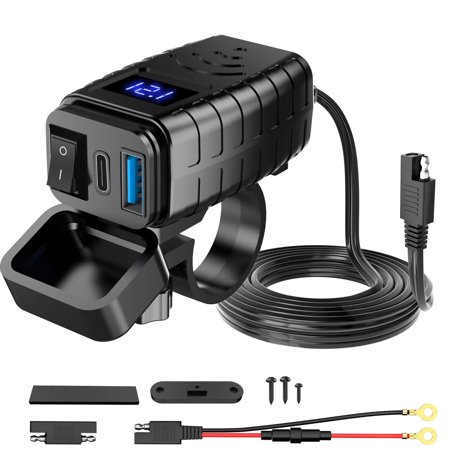 Motorcycle-USB-Charger-Total-48W-Dual-USB-Type-C-PD-Quick-Charge-3-0 ...