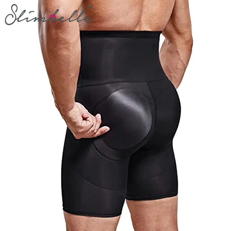 Men High Waisted Tummy Control Shorts Shapewear Slimming Training Body ...