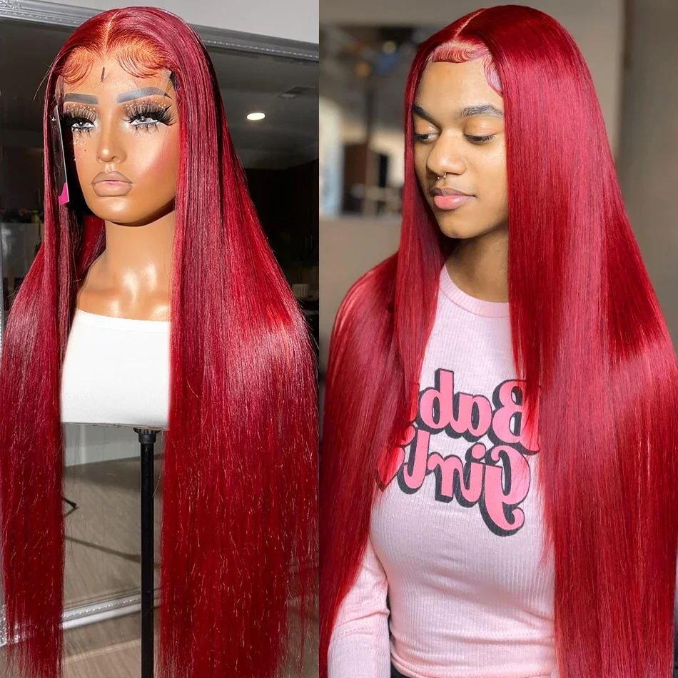 Cosdelu-99J-Burgundy-Straight-13-4-Lace-Front-Wigs-Human-Hair-Red-Ombre ...