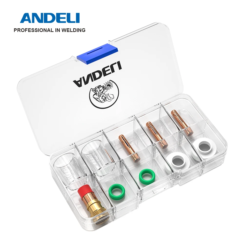 12PCS Pyrex Cup Kit TIG Welding Torch Stubby Gas Lens For WP17 WP18 ...