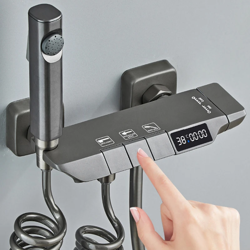 Modernes-Dusch-system-komplettes-Set-graues-2-Wege-Klaviertasten-Bad ...