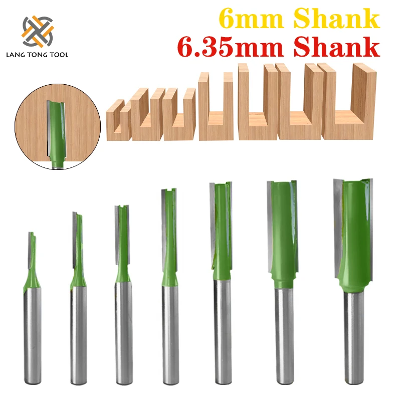 7Pcs-6mm-6-35mm-Shank-Single-Double-Flute-Straight-Bit-Milling-Cutter ...