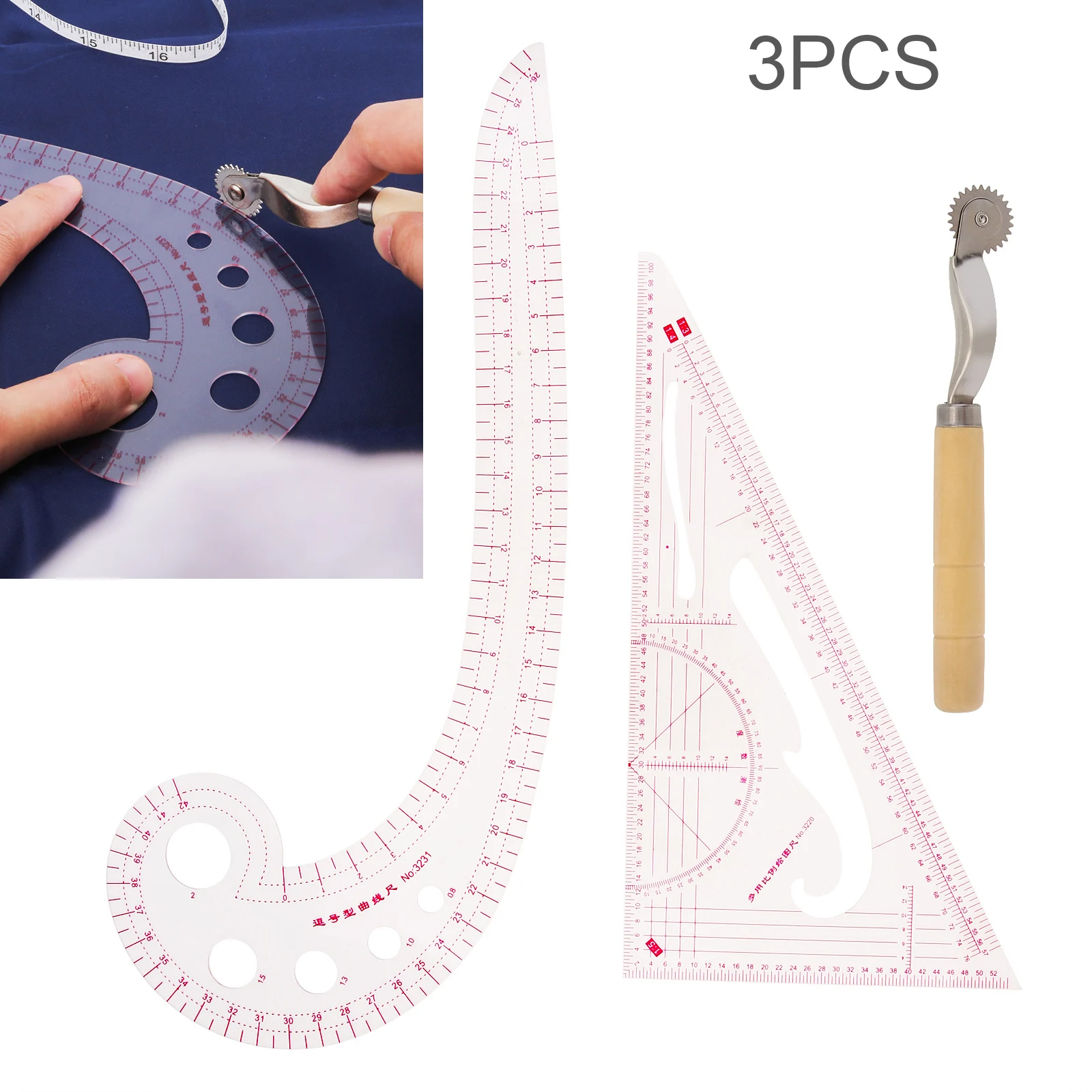 3pcs-Metric-Shaped-2-Style-Sewing-Ruler-for-Designers-Pattern-Maker ...