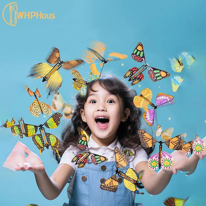 10Pcs-Magic-Flying-Butterflies-Wind-Up-Toy-In-The-Sky-Bookmark-Greeting ...