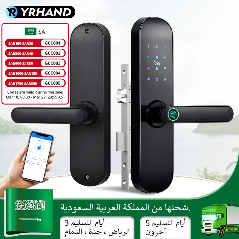 YRHAND-Sa-Local-shipment-Ttlock-Electronic-Smart-Door-Lock-With-Biometric-Fingerprint-Work-with ...