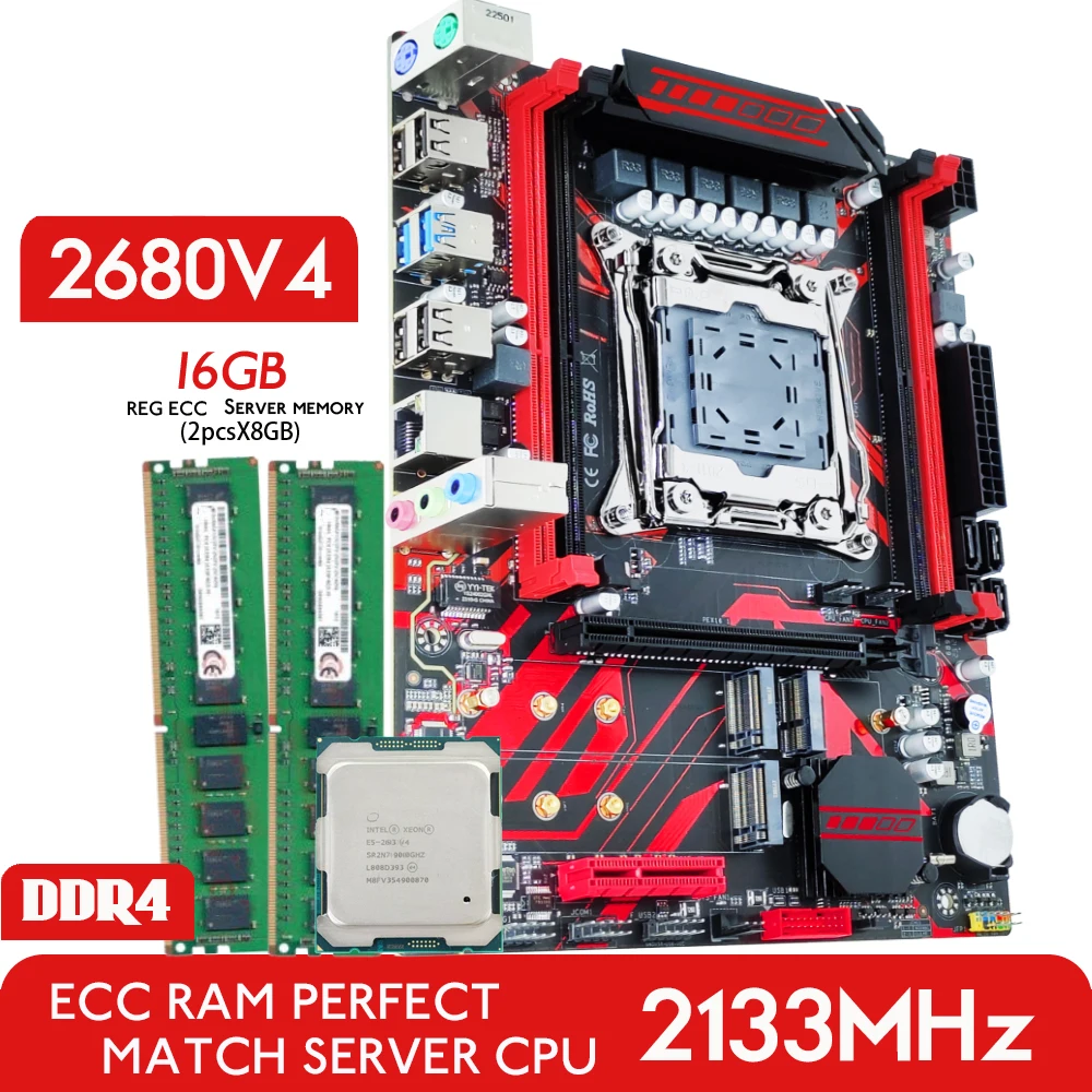 Atermiter X99 D4 Motherboard Kit Conjunto com Xeon E5 2680 V4 CPU LGA ... Atermiter X99 D4 Motherboard Kit Conjunto com Xeon E5 2680 V4 CPU LGA ...