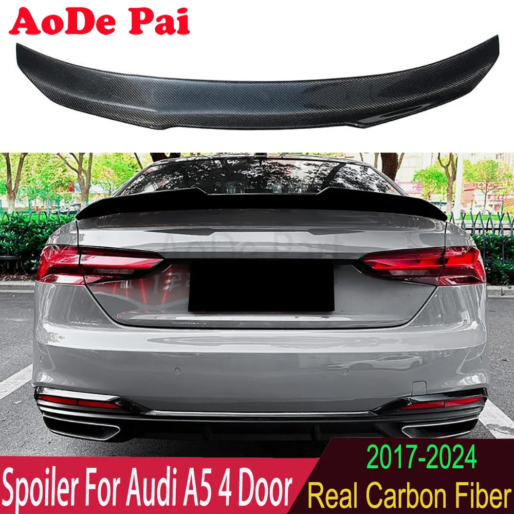 Real Carbon Fiber Rear Boot Trunk Wings Spoiler For Audi A5 S5 RS5 B9 4 ...