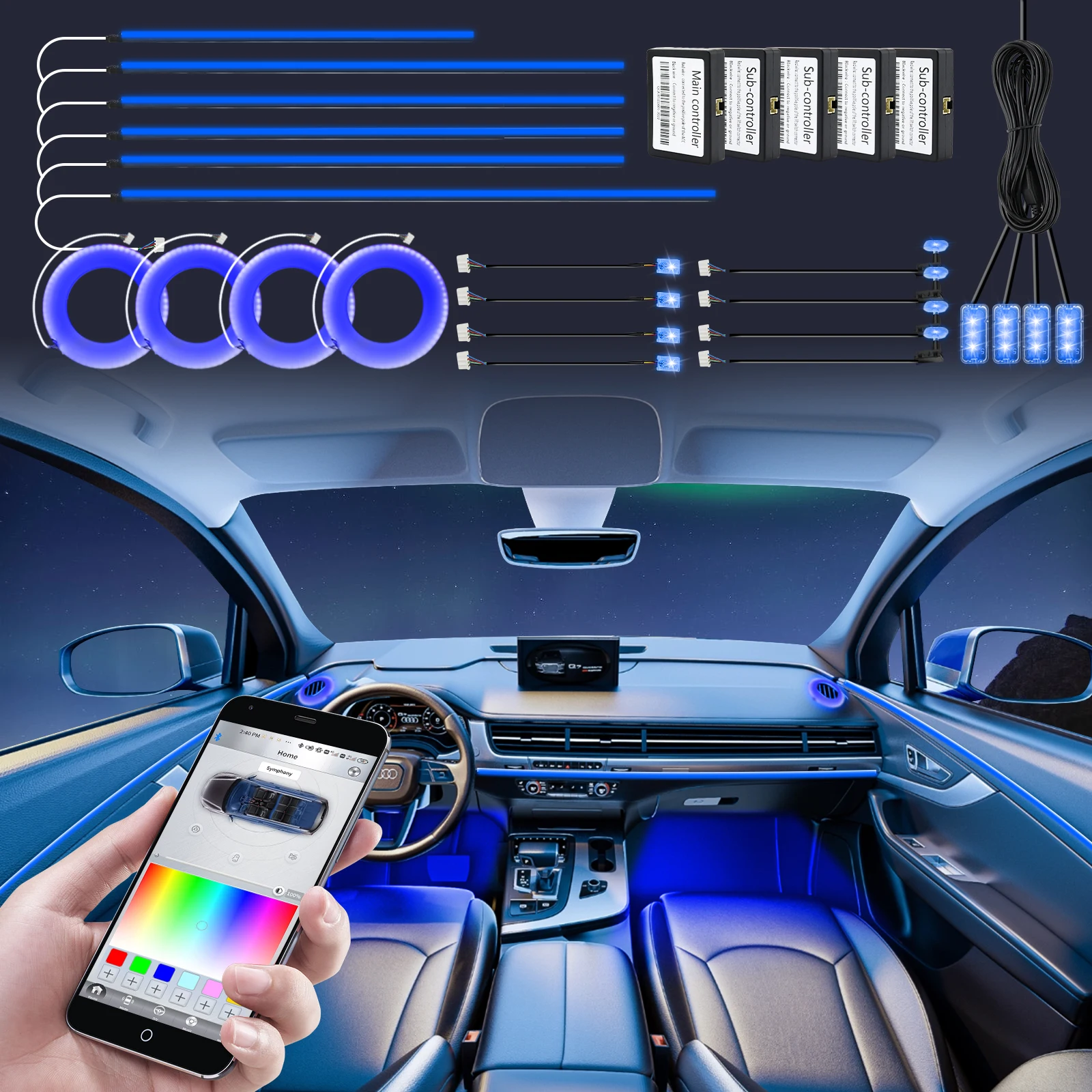 18-IN1-Dual-Zone-Car-Interior-Ambient-Lights-RGB-64-Color-Acrylic ...