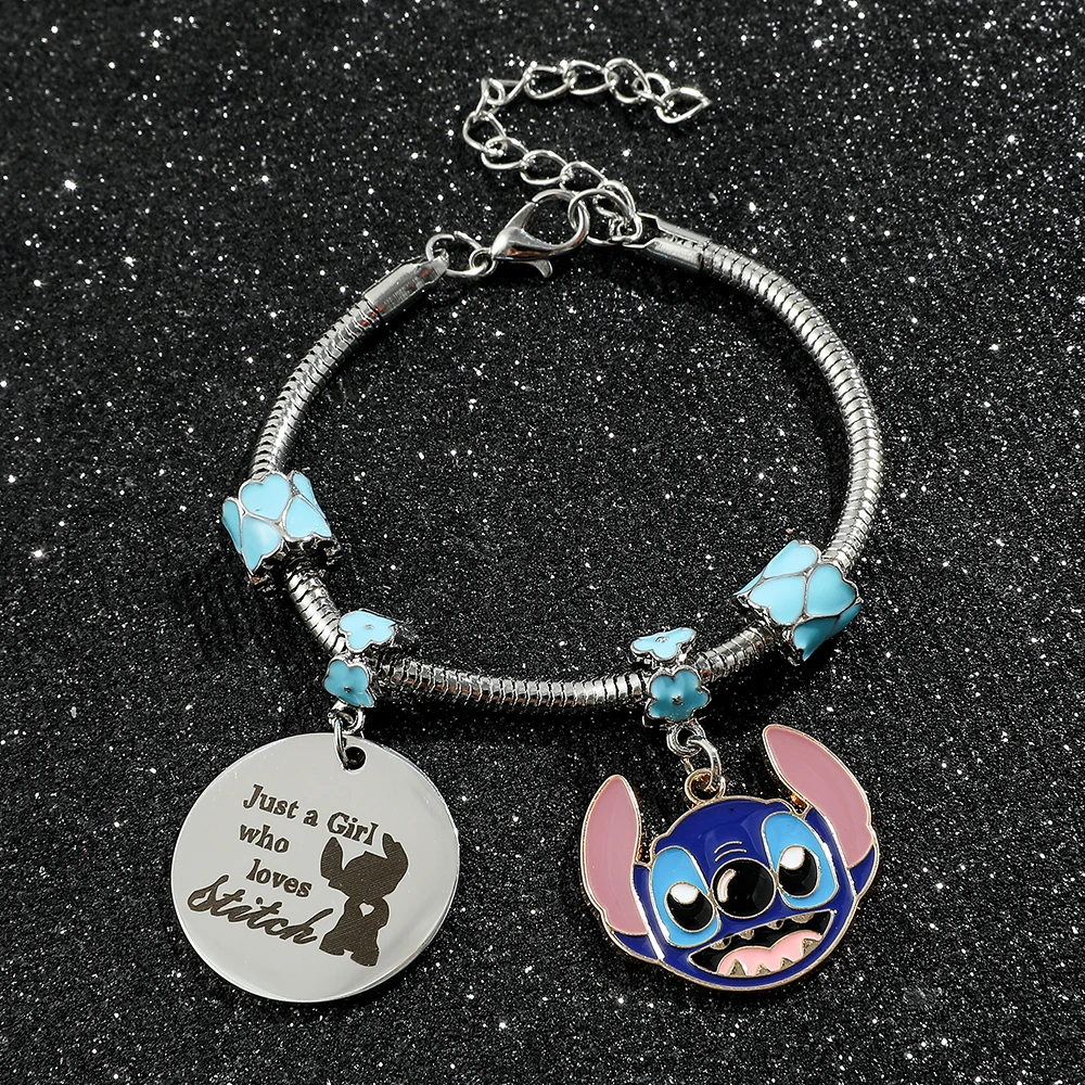 Disney-Lilo-e-Stitch-Encantos-Pulseiras-para-Mulheres-e-Meninas ...