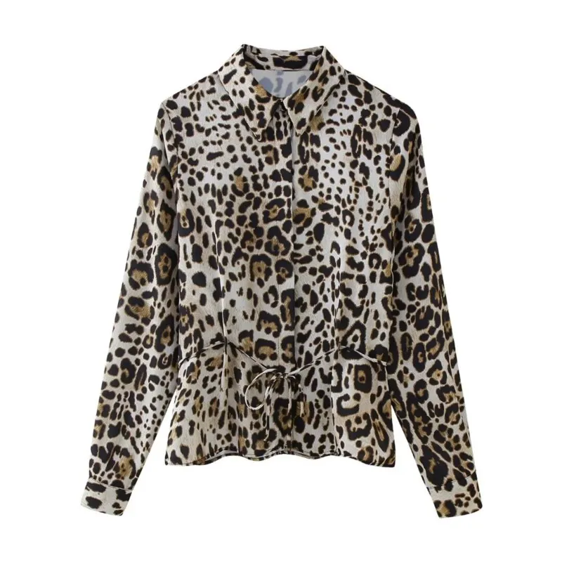 TRAF-Leopard-Print-Shirts-For-Women-With-Spring-Summer-Tops-Of-Fashion ...