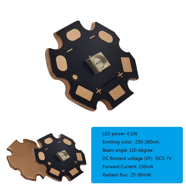 UVC LED 250nm light-emitting diode UV 0.1W 1W 2W 3838 3535 250-260nm ...