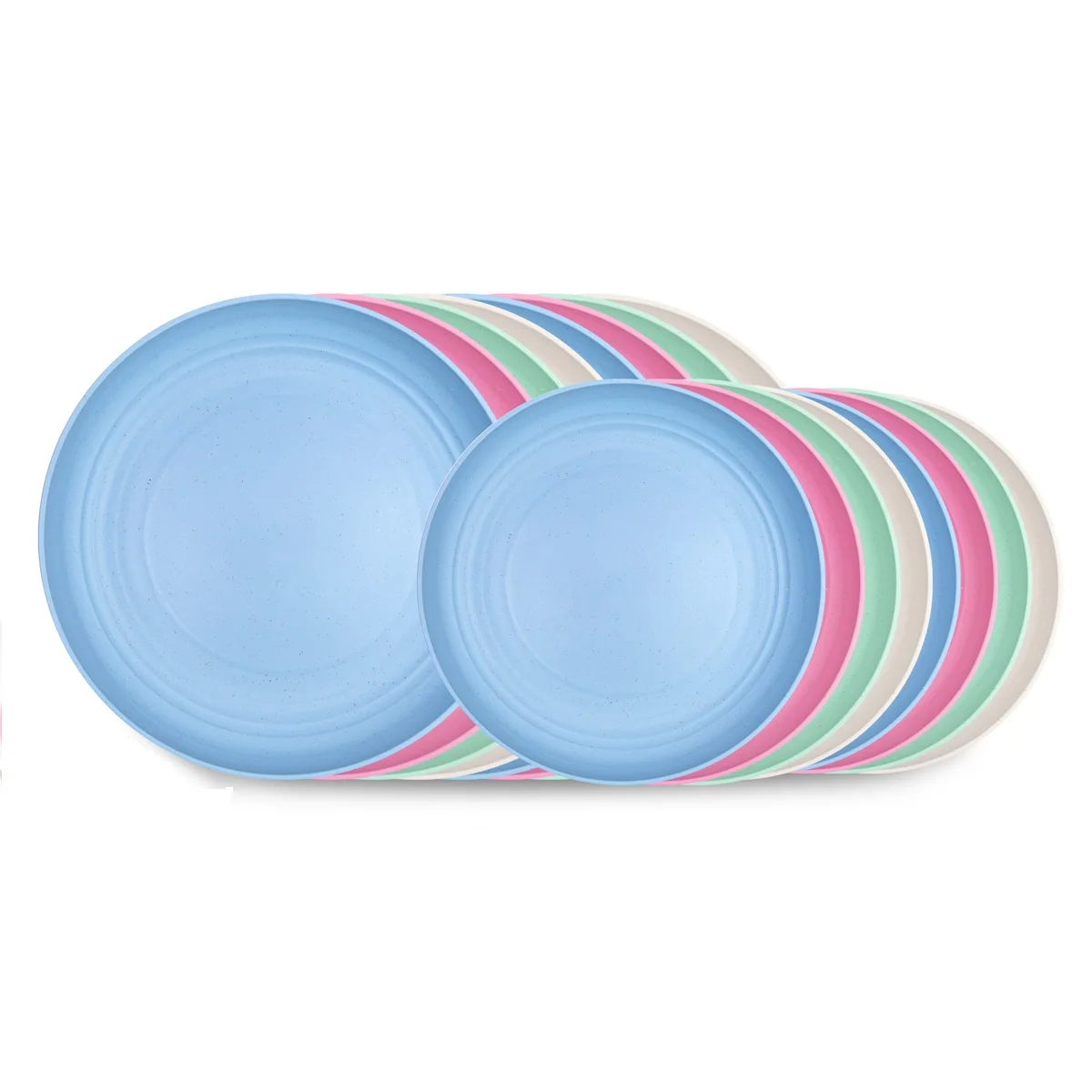 Supernal-8pcs-Wheat-Straw-Dinnerware-Set-of-4-Reusable-Beige-Plates ...