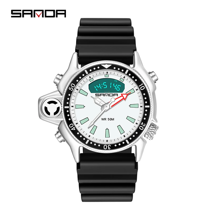 Sanda Digital Luxury Watch Men Fashion Men's Watches Stopwatch Week ...