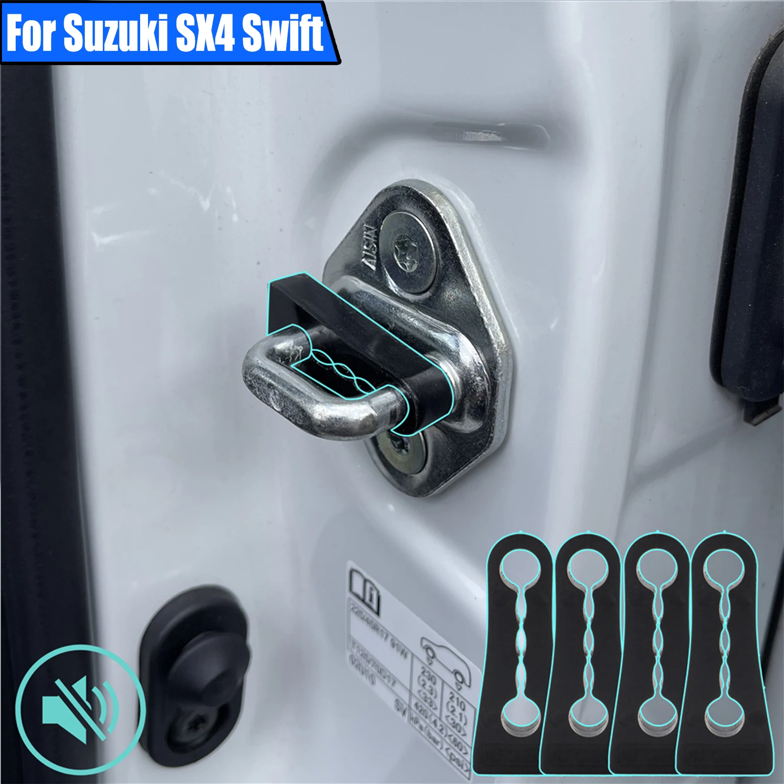Car-Door-Lock-Buffer-Damper-For-Suzuki-SX4-S-Cross-Swift-Neo-Baleno ...
