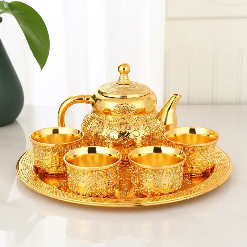 High-grade-Golden-Baifu-Tea-Set-Household-Full-of-Table-Kung-Fu-Cup-pot ...
