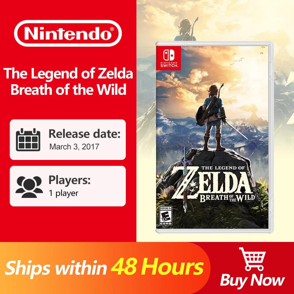 The Legend of Zelda Breath of the Wild Nintendo Switch Game Deals 100% de cartão de jogo físico ...