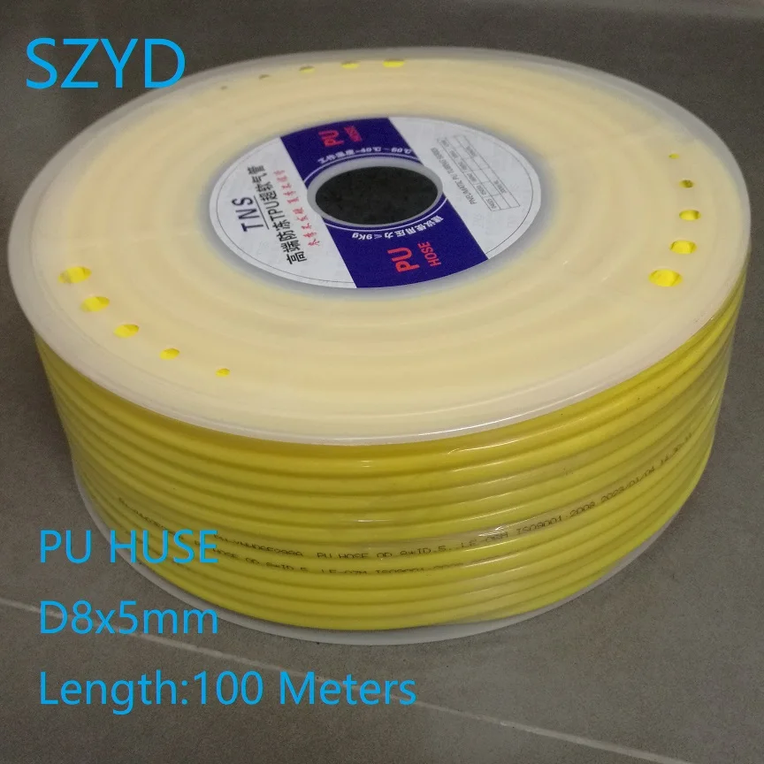 100-Meters-LOT-Yellow-PU-Trachea-8x5mm-Ducts-Frost-Resistance ...
