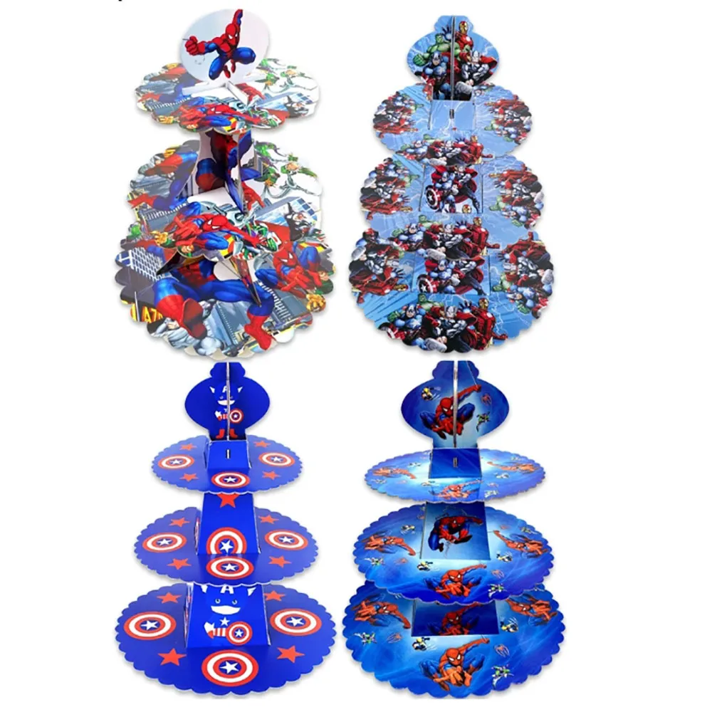 1set-lot-Spidered-Mans-Theme-Cake-Stand-Decorations-Kids-Girls-Birthday ...